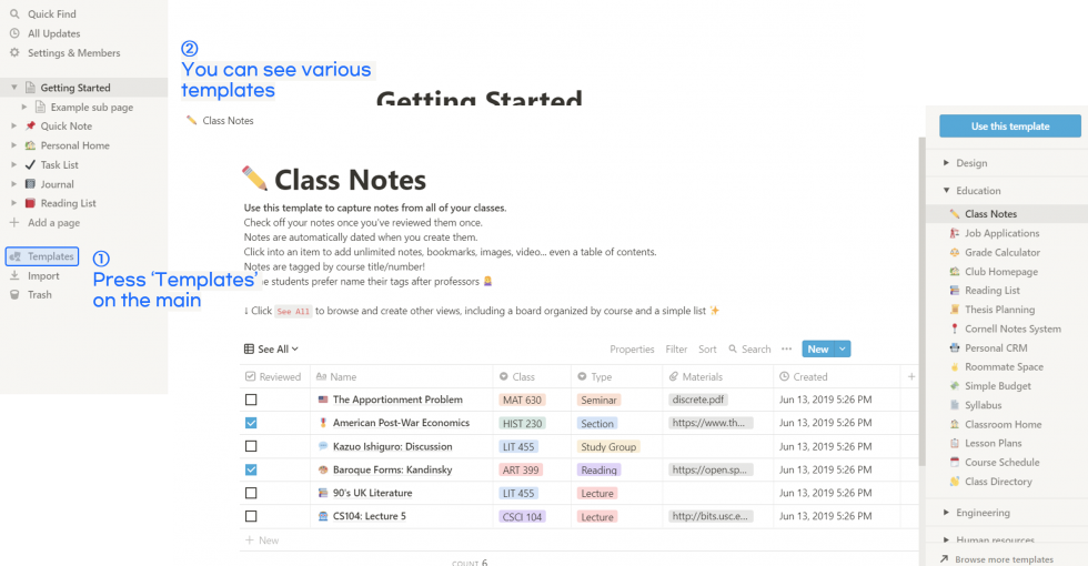 Create a lecture note archive using Notion - Flexcil