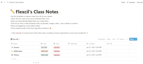 Create a lecture note archive using Notion - Flexcil