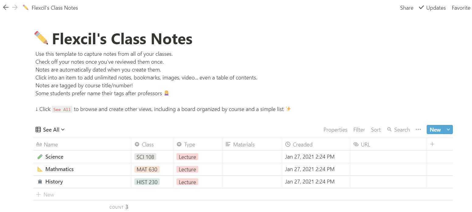 Create A Lecture Note Archive Using Notion Flexcil