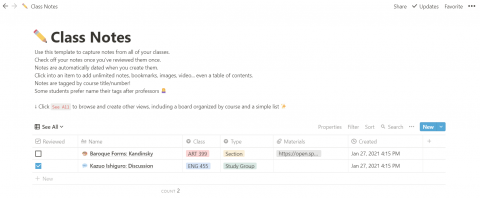 Create a lecture note archive using Notion - Flexcil