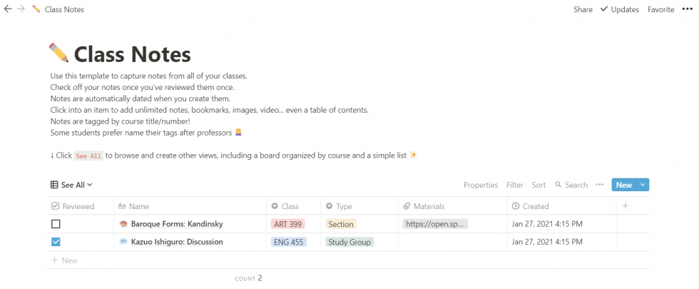 Create a lecture note archive using Notion - Flexcil
