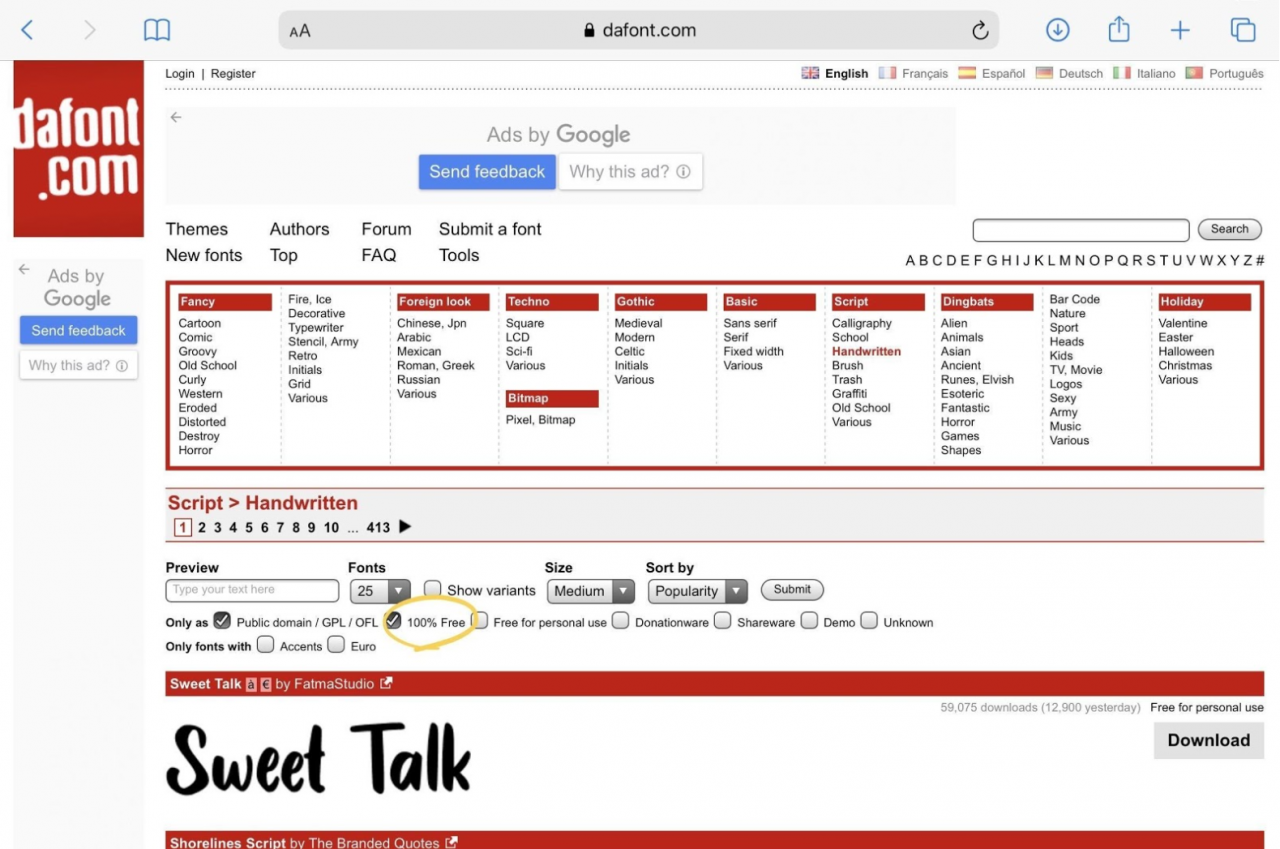 How to download the font for free from DaFont and install it on an iPad ...